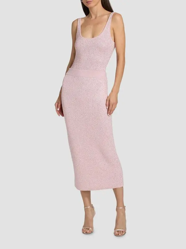 TOCCIN Sheila Sequined Knit Bodysuit - Ballet
