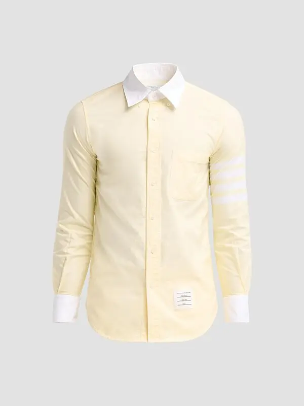 Thom Browne Engineered 4-bar Linen Straight-fit Shirt - Medium Yellow
