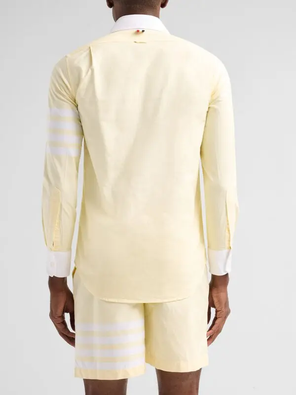 Thom Browne Engineered 4-bar Linen Straight-fit Shirt - Medium Yellow
