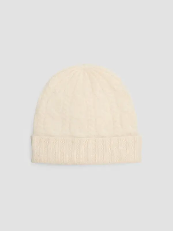 Sofia Cashmere Cable-knit Cashmere Beanie - Ivory