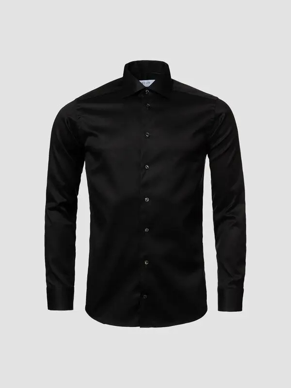 Eton Cotton-twill Slim-fit Dress Shirt - Black