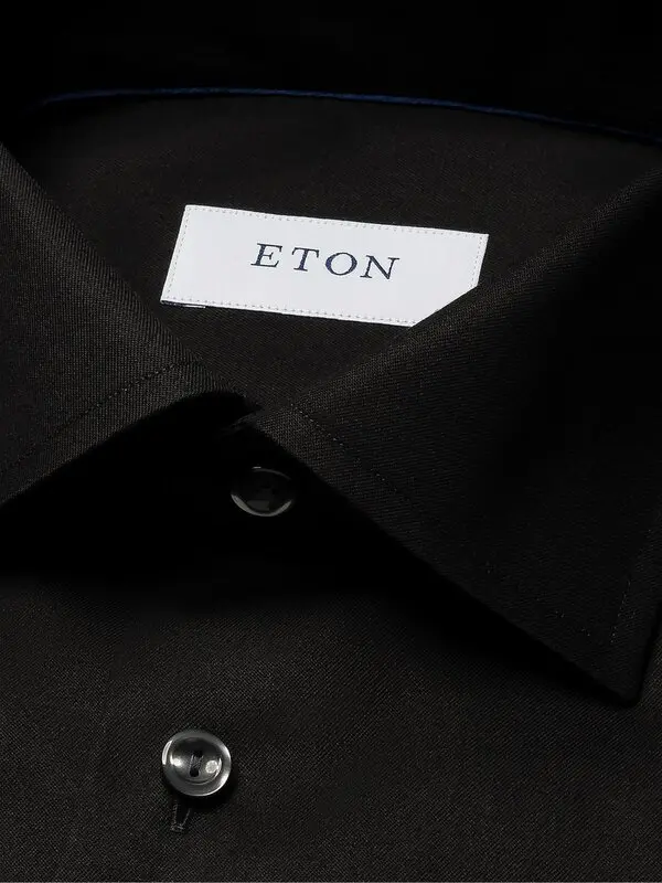 Eton Cotton-twill Slim-fit Dress Shirt - Black