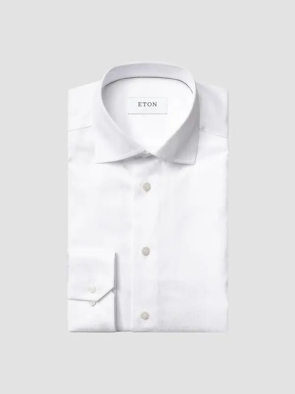 Eton Cotton-twill Slim-fit Dress Shirt - White