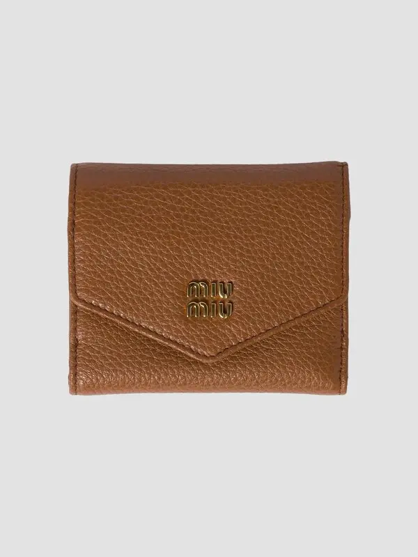 Miu Miu Small Leather Wallet - Brown
