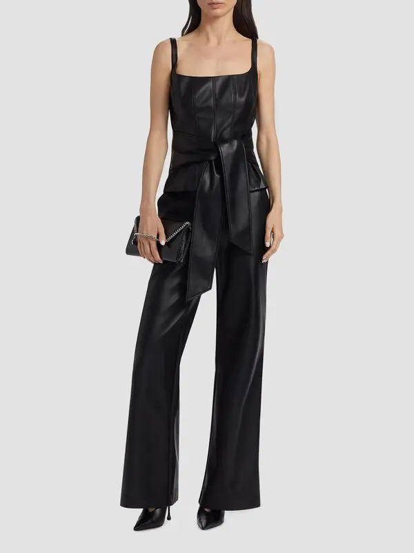 TOCCIN Gaia Flared Faux Leather Pants