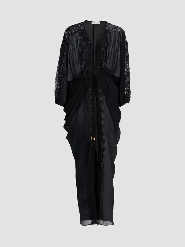 Ramy Brook Bernice Lace-trim V-neck Maxi Dress - Black