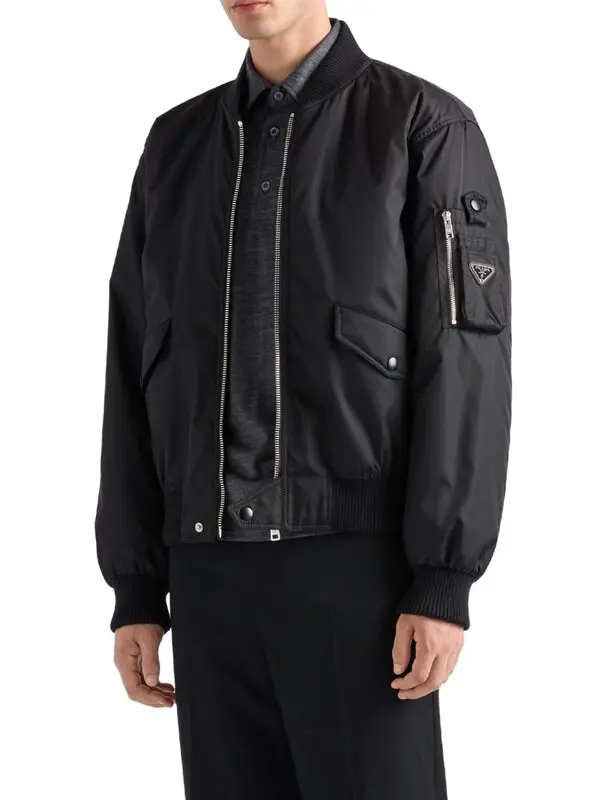 Prada Re-nylon Bomber Jacket - Black