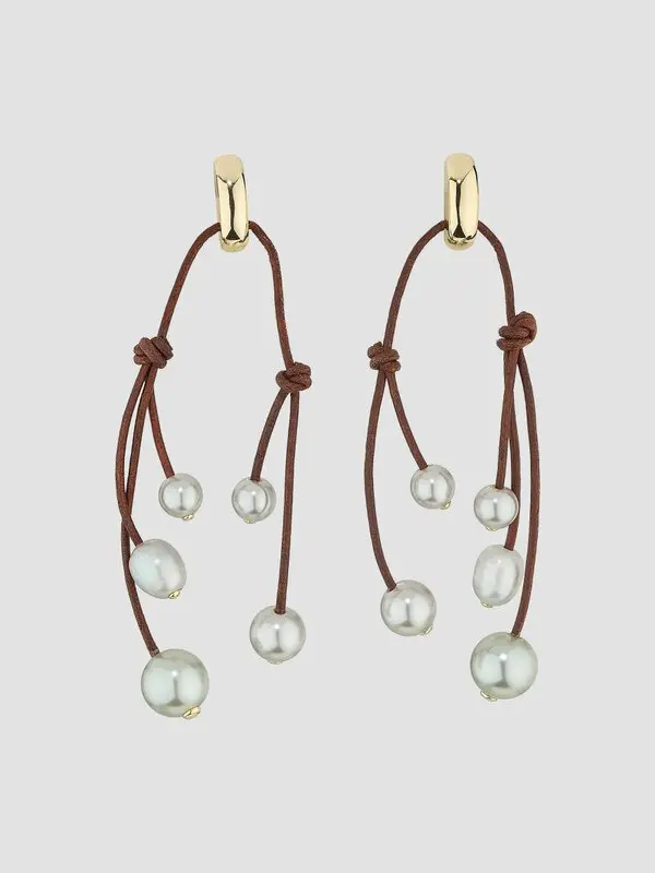 Ramy Brook Corded Riya Goldtone & Leather Drop Earrings
