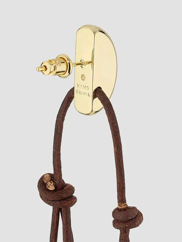 Ramy Brook Corded Riya Goldtone & Leather Drop Earrings