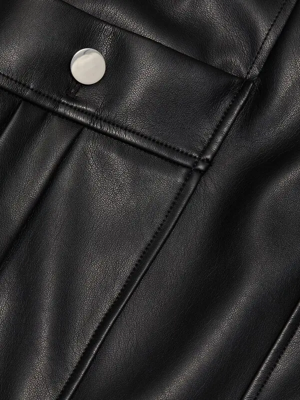 TOCCIN Fallon Faux Leather Cargo Midi-skirt