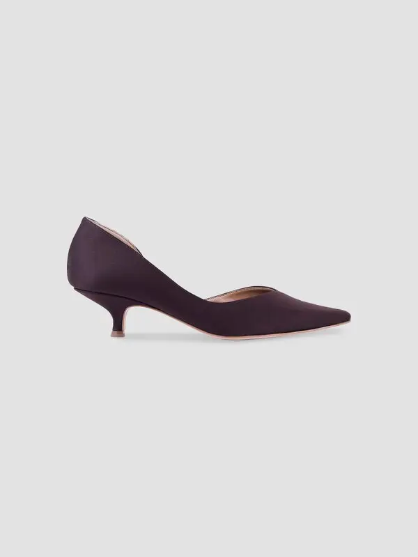 Aera Ariana 45mm Satin Kitten-heel Pumps - Brown