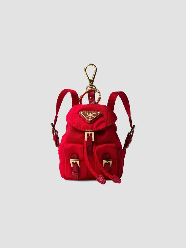 Prada Mini Icon Re-nylon Bag Charm - Red