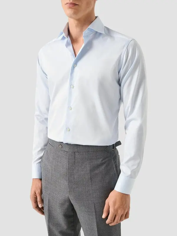 Eton Contemporary-fit Elevated Twill Dress Shirt - Blue