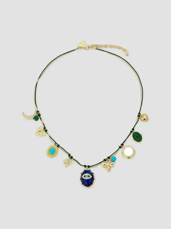 Ramy Brook Bauble Beads Sienna Goldtone & Multi-stone Charm Necklace