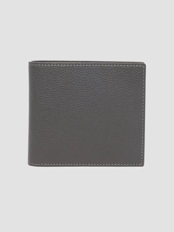 Thom Browne Leather Bifold Wallet - Dark Grey