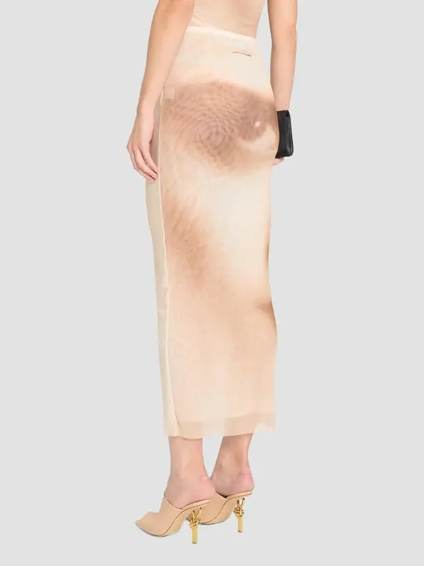 JEAN PAUL GAULTIER Face Mesh Maxi Skirt