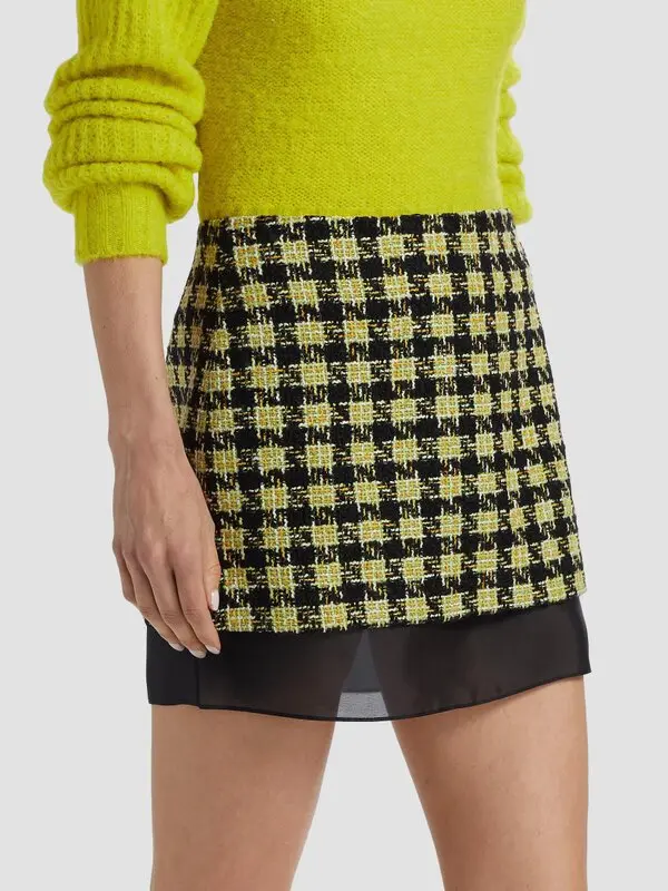 TOCCIN Spencer Tweed & Organza Miniskirt
