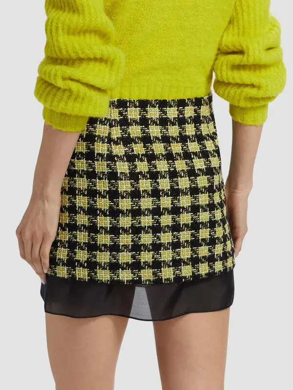 TOCCIN Spencer Tweed & Organza Miniskirt
