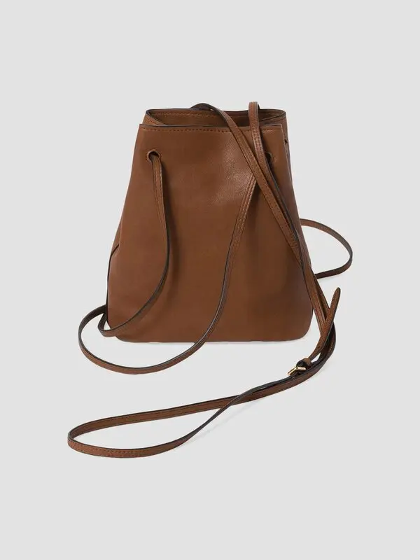 Miu Miu Nappa Leather Mini Bucket Bag - Brown