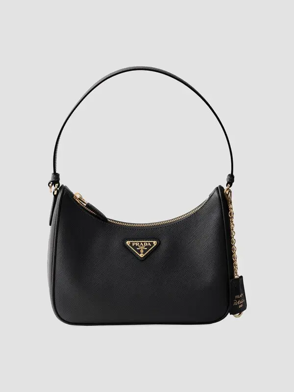 Prada Re-edition 2005 Saffiano Leather Shoulder Bag - Black