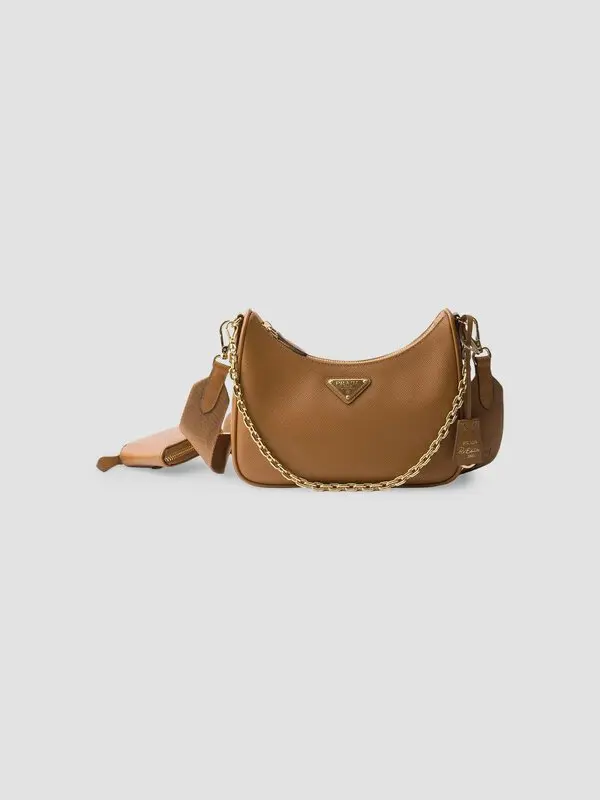 Prada Re-edition 2005 Saffiano Leather Shoulder Bag - Brown