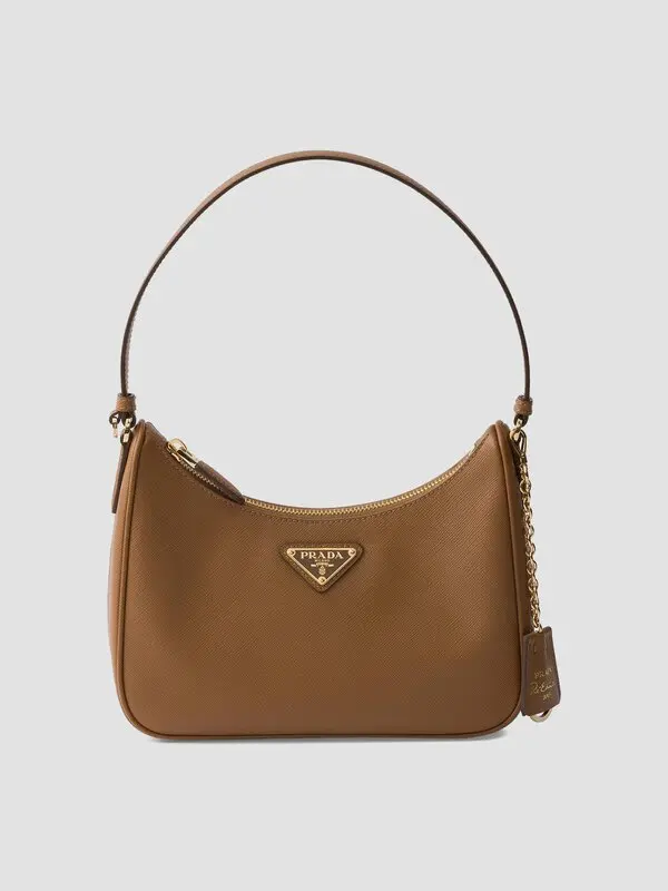 Prada Re-edition 2005 Saffiano Leather Shoulder Bag - Brown