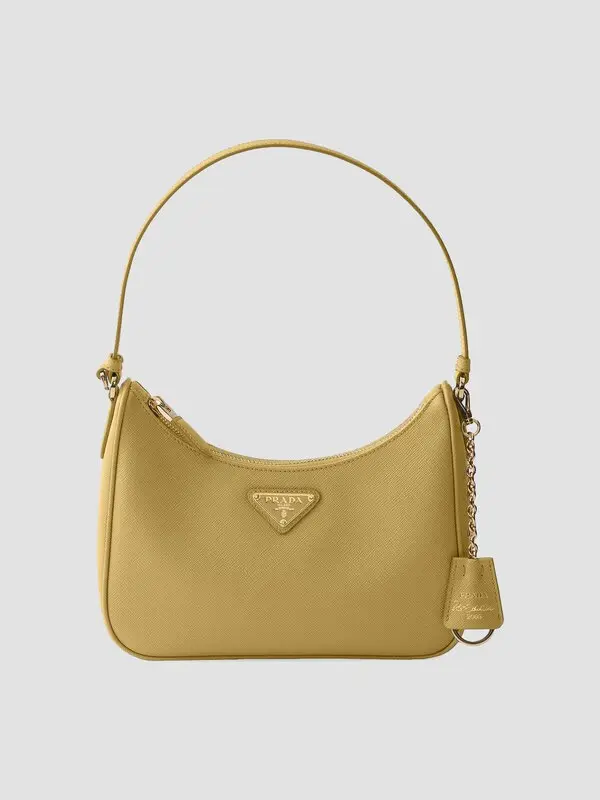 Prada Re-edition 2005 Saffiano Leather Shoulder Bag - Yellow