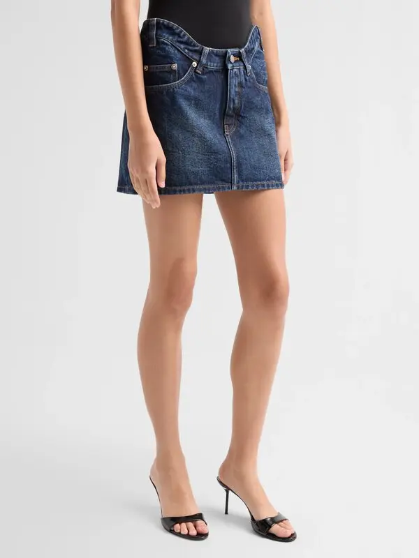 JEAN PAUL GAULTIER Curvy Waist Denim Mini Skirt