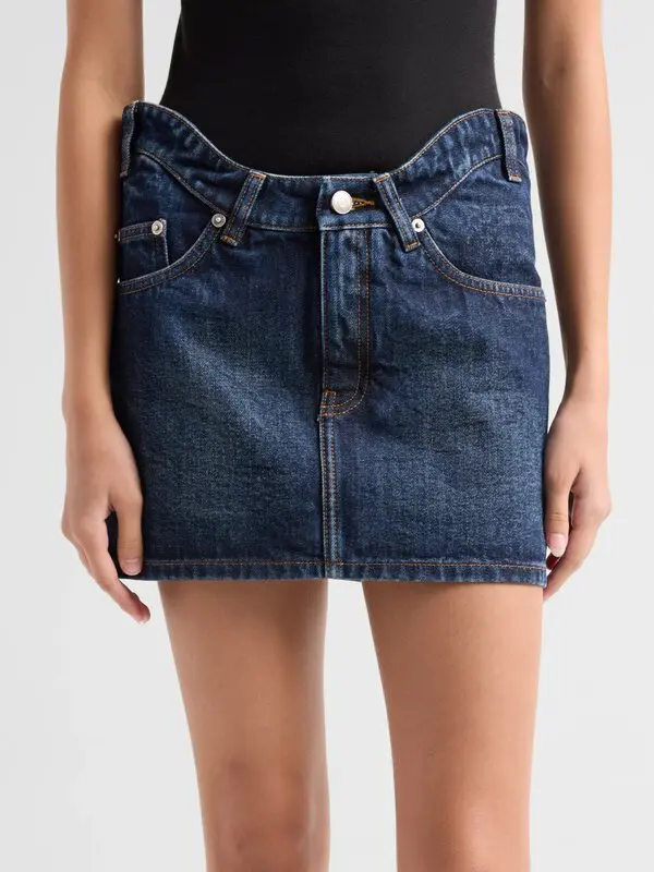 JEAN PAUL GAULTIER Curvy Waist Denim Mini Skirt