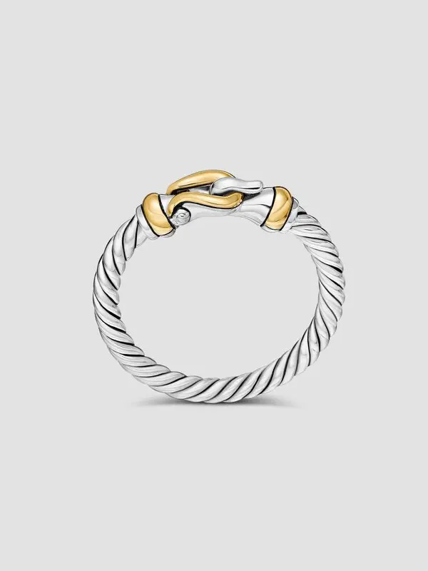 David Yurman Petite Buckle Ring In Sterling - Multi