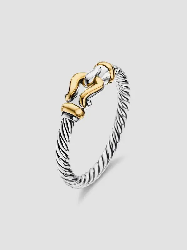 David Yurman Petite Buckle Ring In Sterling - Multi