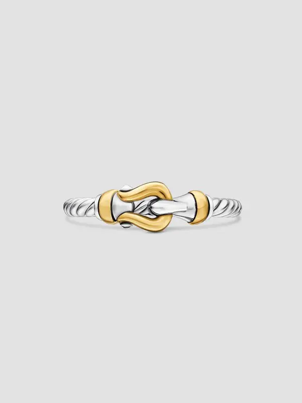 David Yurman Petite Buckle Ring In Sterling - Multi