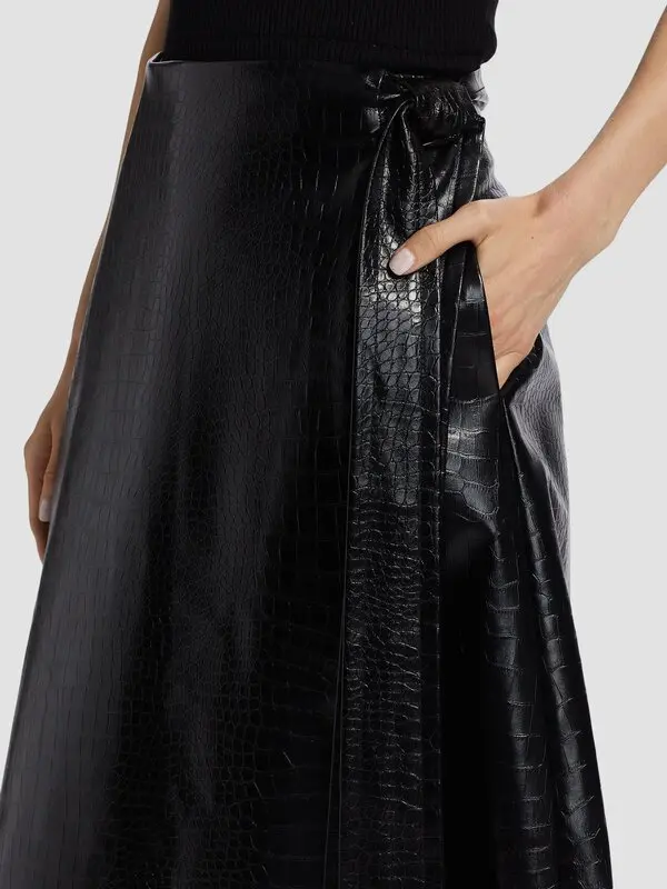 TOCCIN Beatrice Faux Leather Wrap Skirt