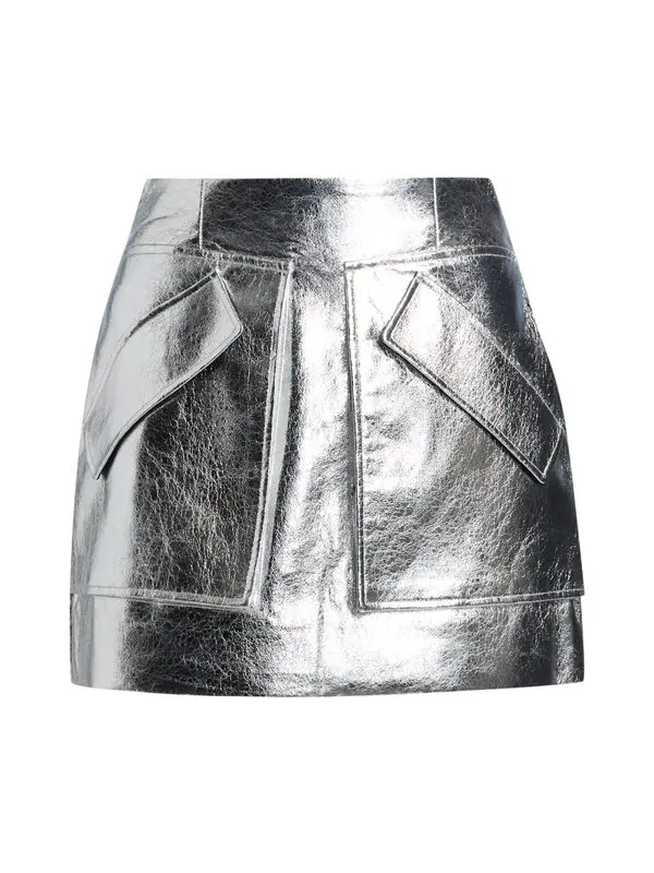 AKNVAS Cherry Metallic-finish A-line Miniskirt