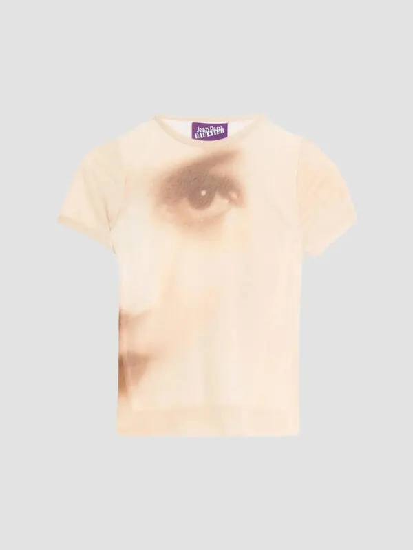 JEAN PAUL GAULTIER Face Mesh Baby T-shirt - Beige