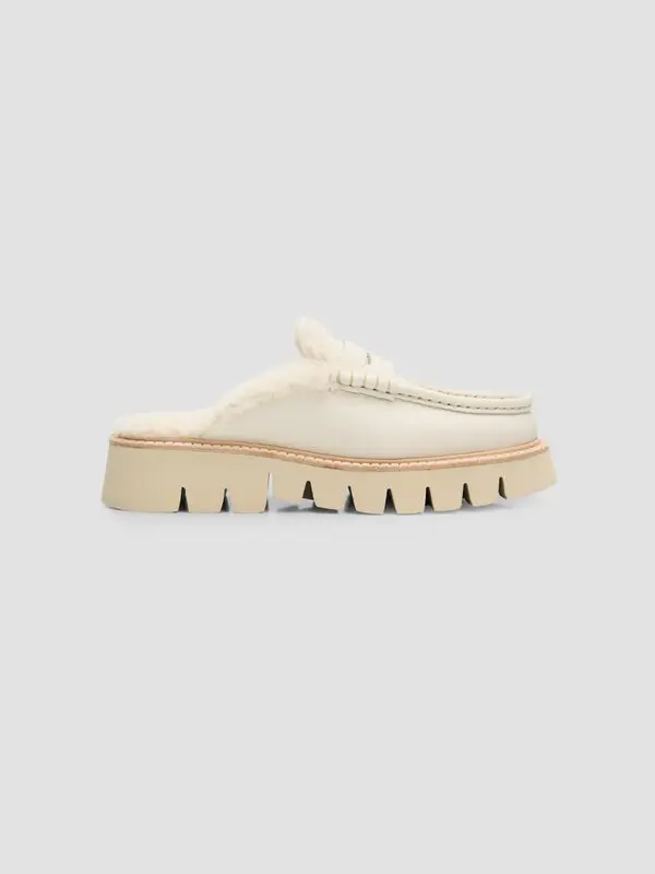 PEDRO GARCIA Savy 35mm Shearling-trimmed Leather Loafers - Basmati Cervo