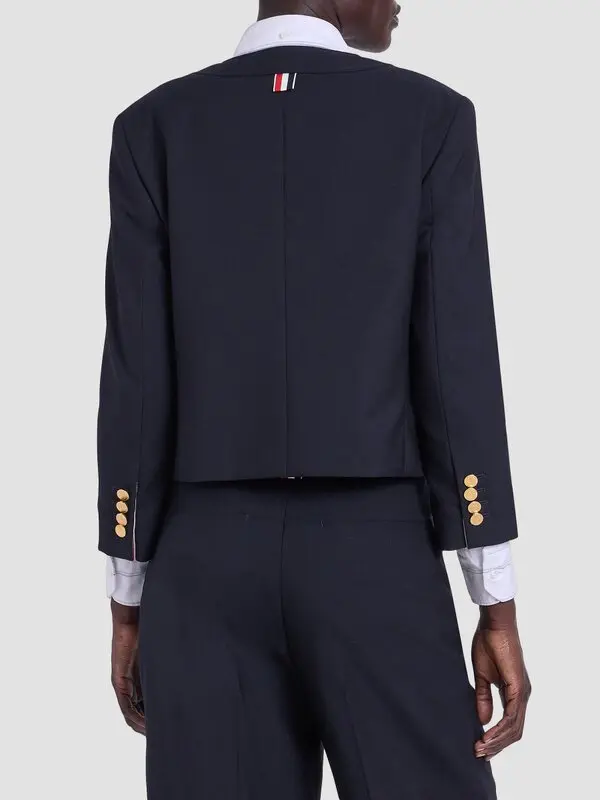 Thom Browne V-neck Wool Cardigan Jacket