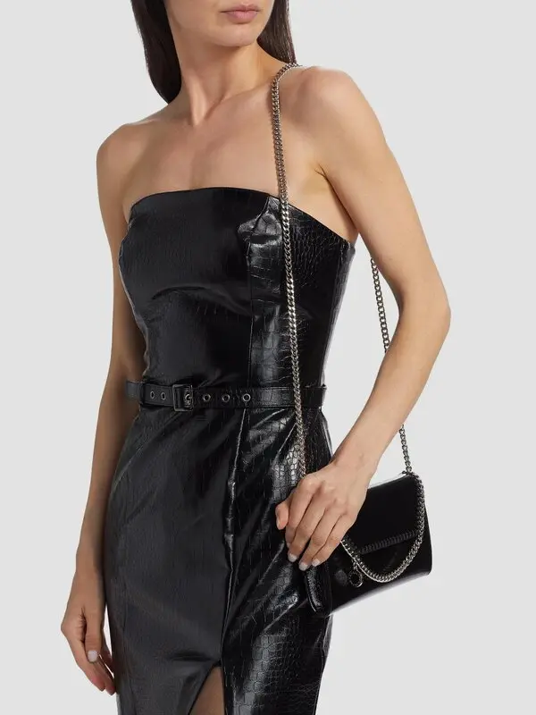 TOCCIN Vivian Bandeau Croc-embossed Midi-dress