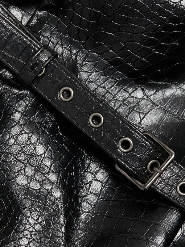 TOCCIN Vivian Bandeau Croc-embossed Midi-dress