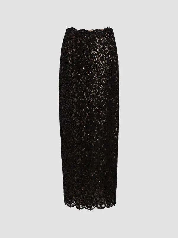 TOCCIN Marielle Cotton-blend Lace Maxi Skirt - Jet