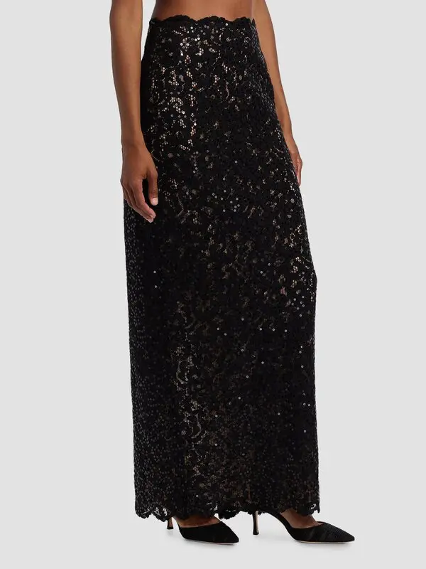 TOCCIN Marielle Cotton-blend Lace Maxi Skirt - Jet
