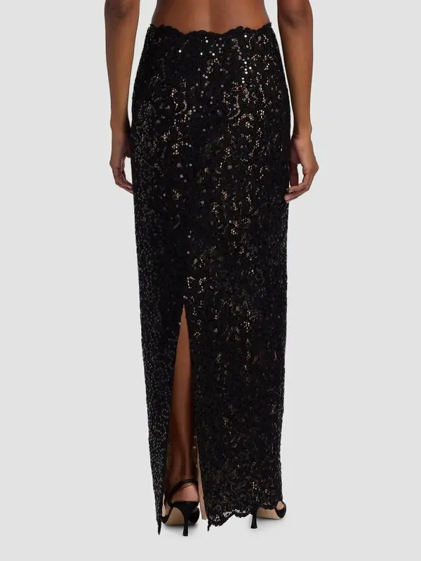 TOCCIN Marielle Cotton-blend Lace Maxi Skirt - Jet
