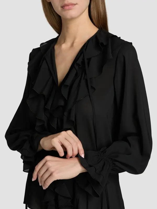 TOCCIN Tobi Exaggerated Ruffle Blouse