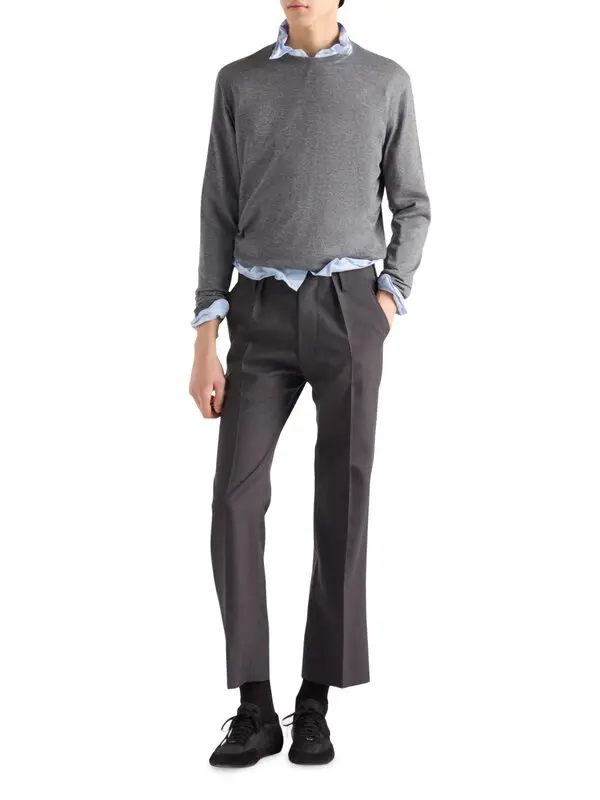 Prada Cashmere And Silk Crewneck Sweater - Grey