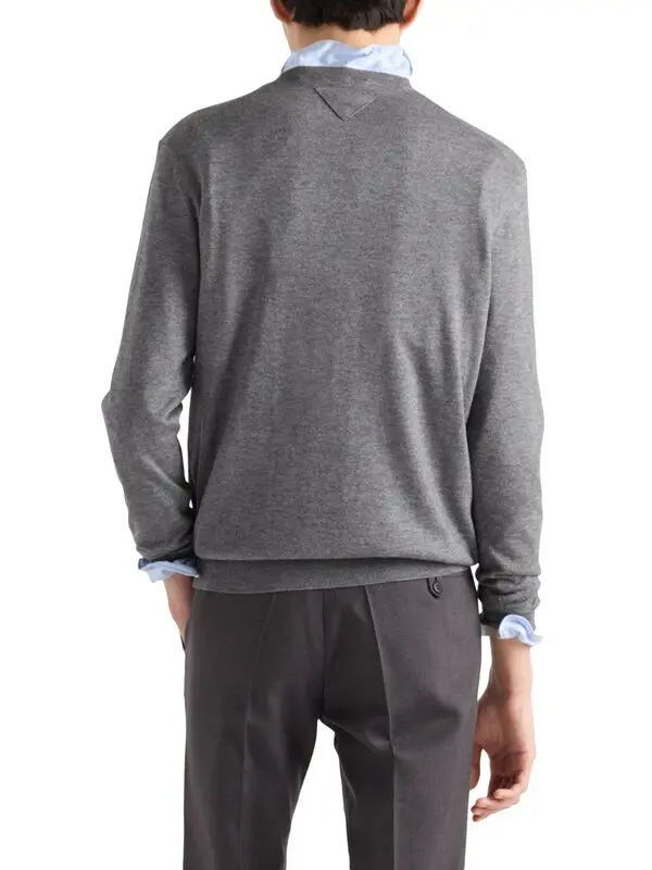 Prada Cashmere And Silk Crewneck Sweater - Grey