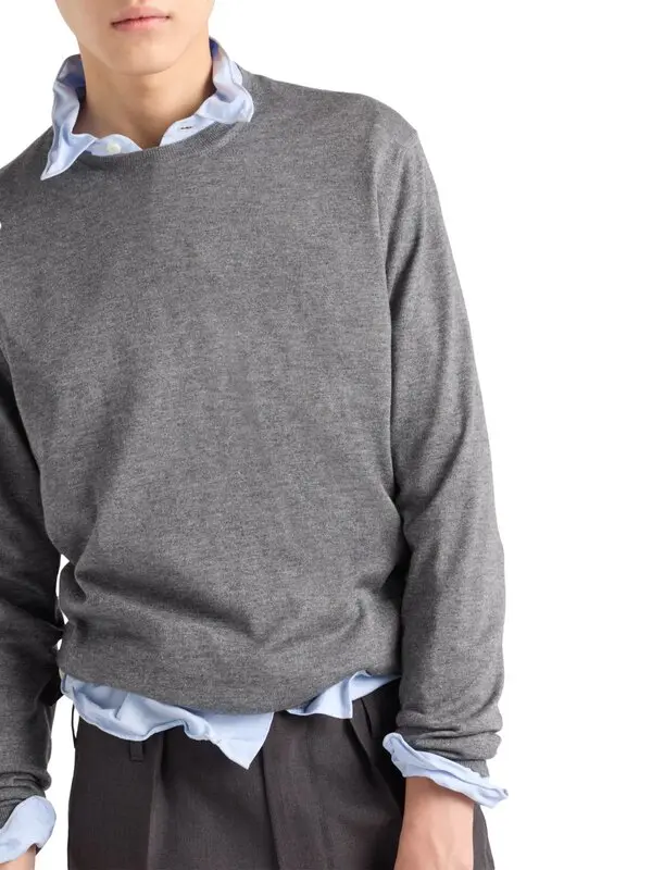 Prada Cashmere And Silk Crewneck Sweater - Grey