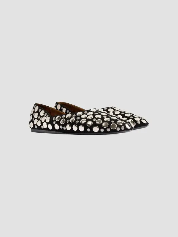 Khaite Jane Studded Suede Flats