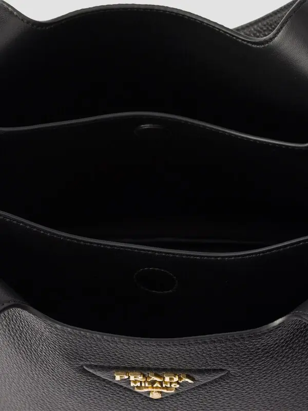Prada Small Leather Tote Bag - Black