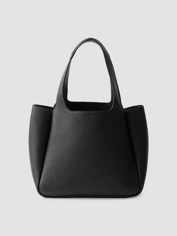 Prada Small Leather Tote Bag - Black