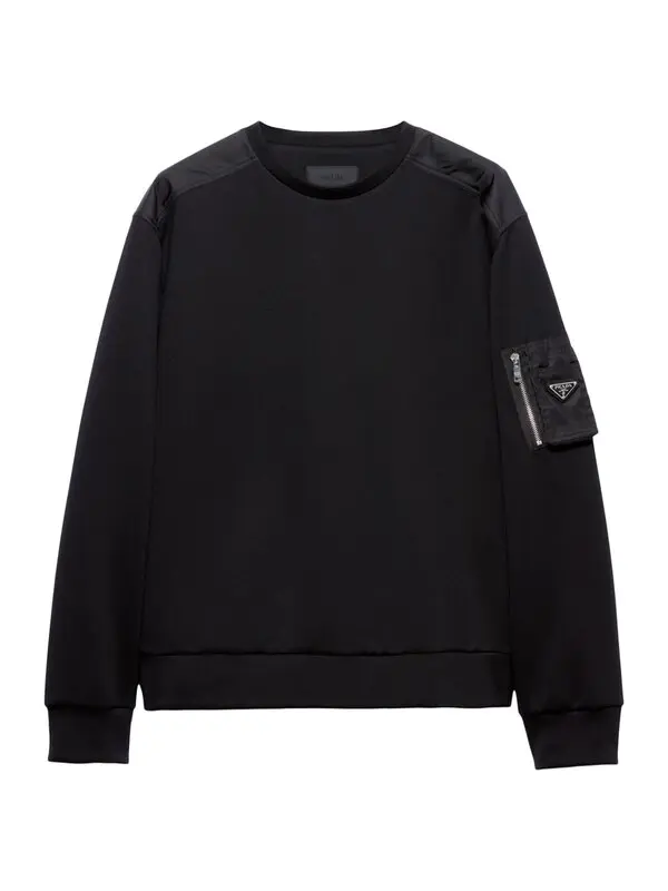 Prada Cotton Fleece And Re-nylon Sweatshirt